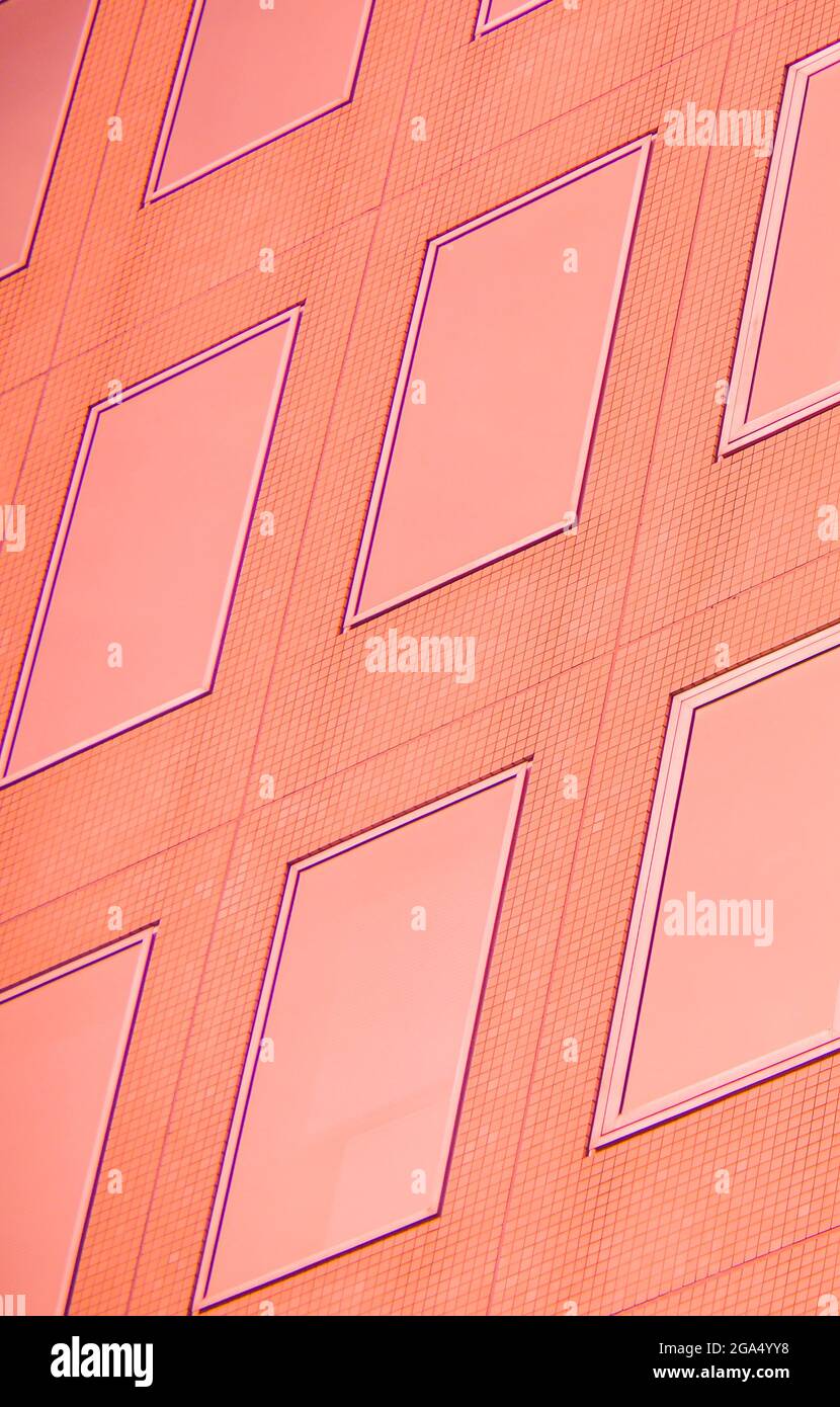 Modern raw concrete office building with clean rectangle window Stock ...