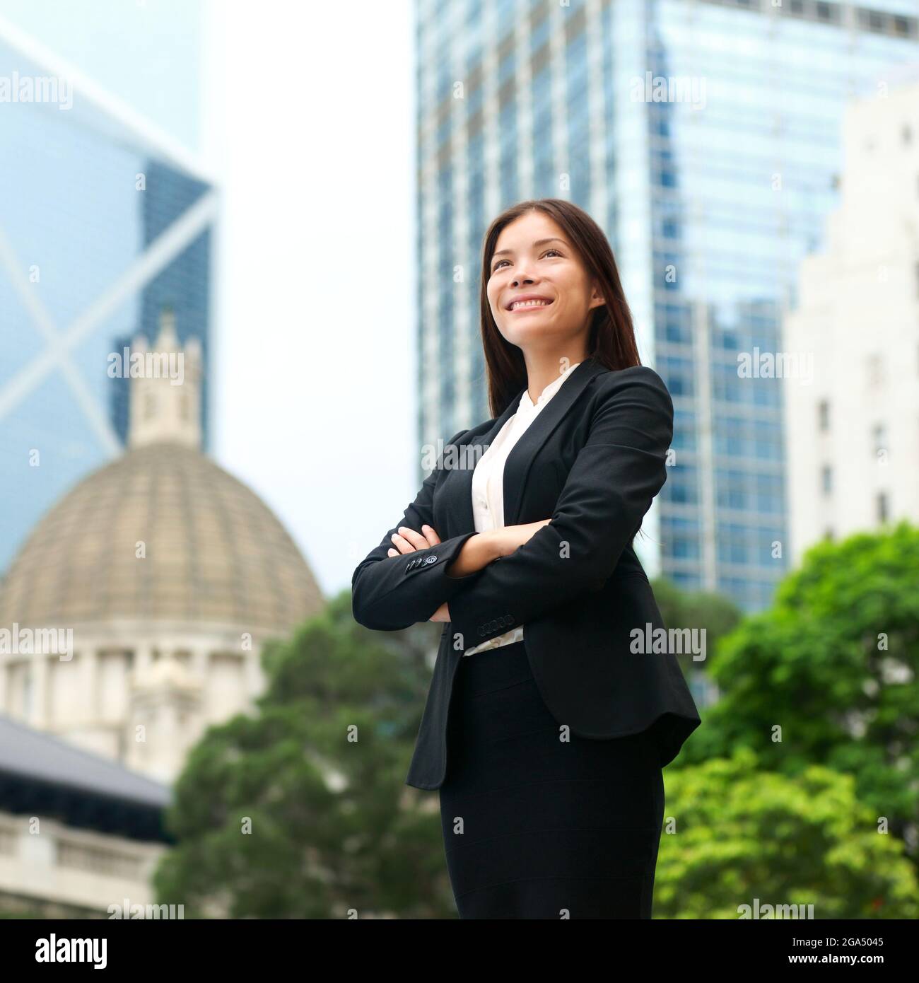 Businesswoman confident outdoor in Hong Kong Stock Photo - Alamy