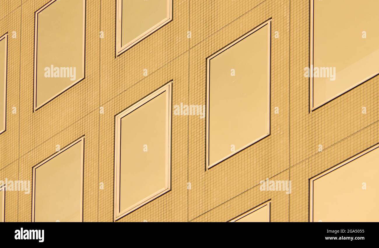 Modern raw concrete office building with clean rectangle window Stock ...