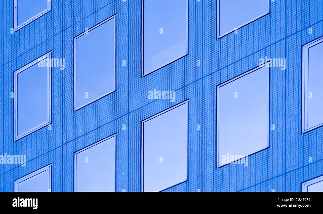 Modern raw concrete office building with clean rectangle window Stock ...