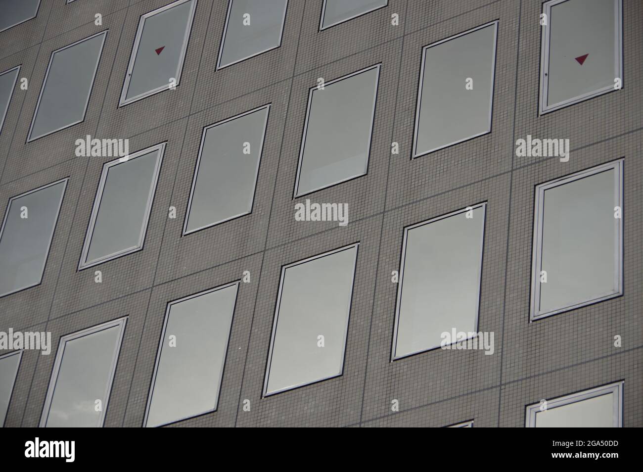 Modern raw concrete office building with clean rectangle window Stock ...