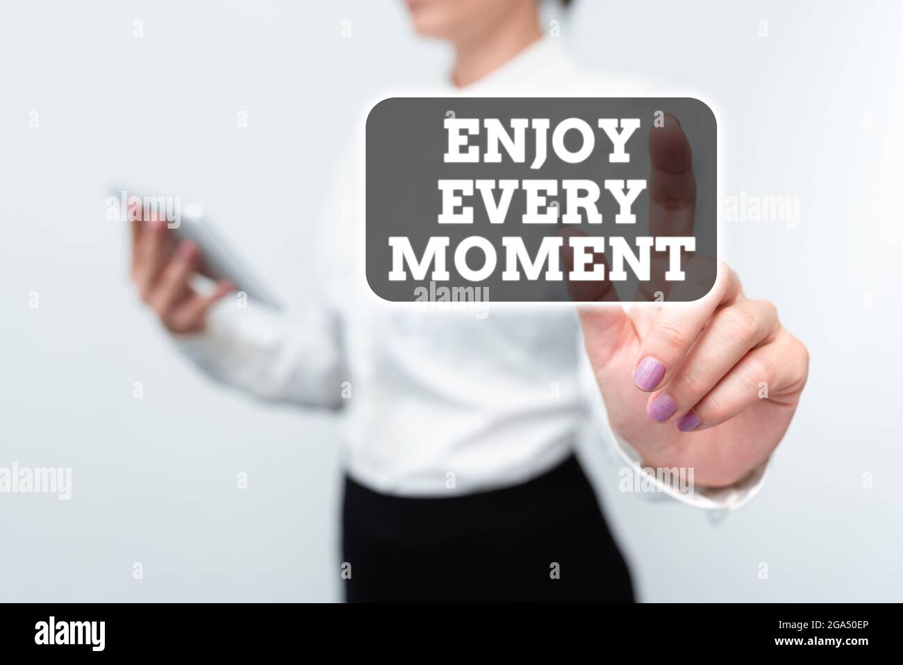 Text showing inspiration Enjoy Every Moment. Business approach stay ...