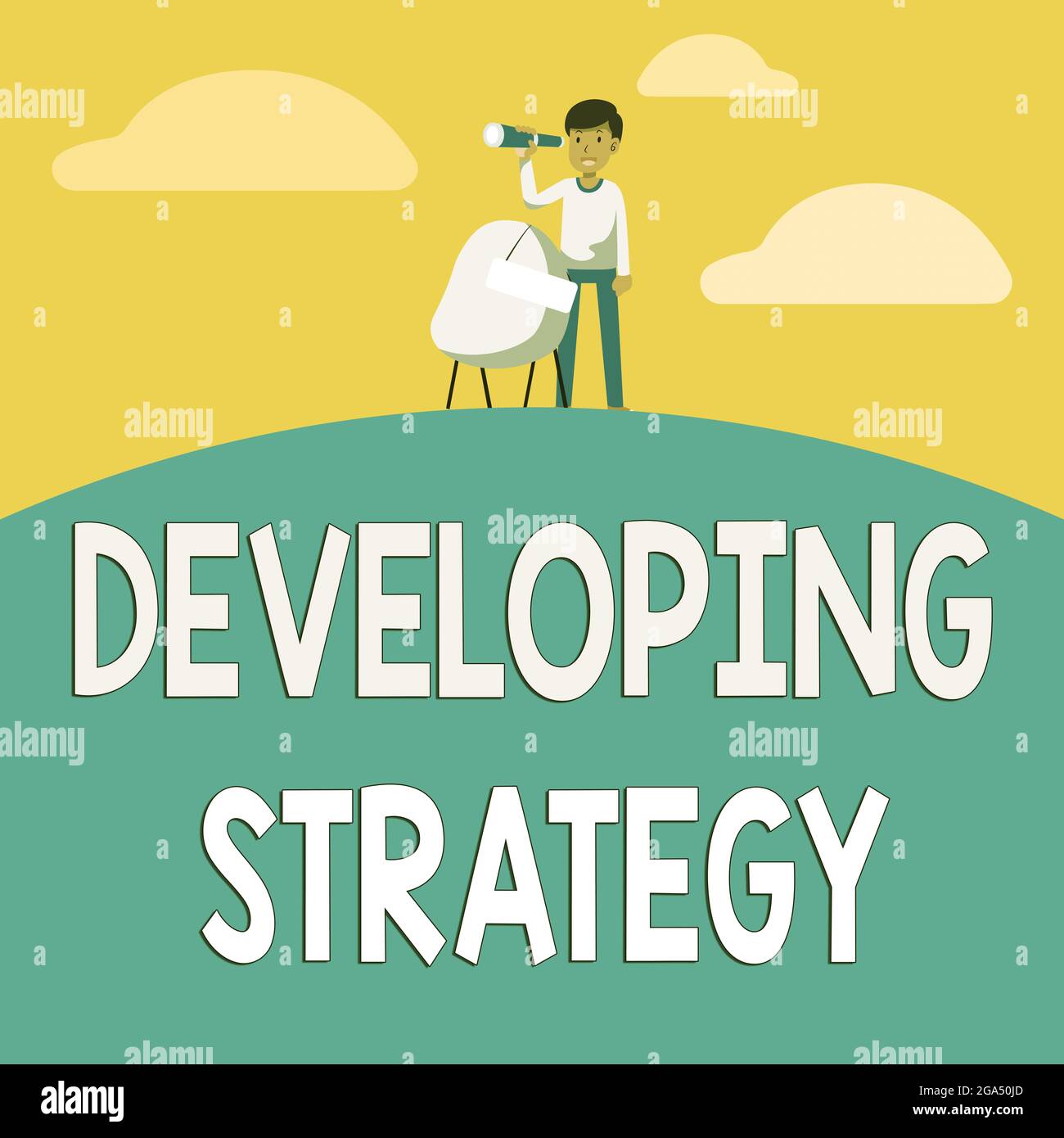 Text showing inspiration Developing Strategy. Word for Game plan that ...