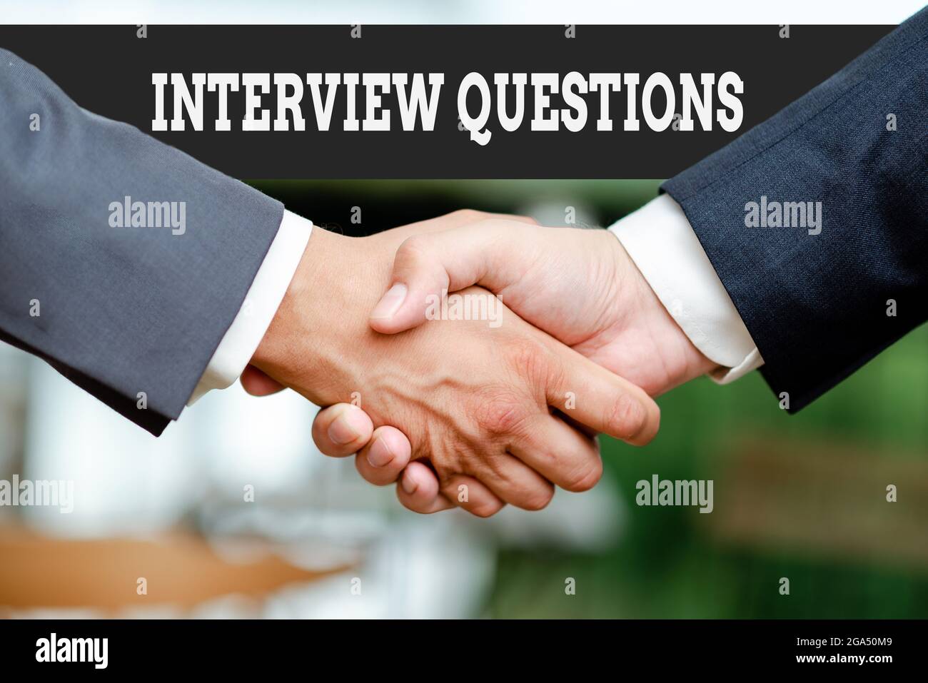 Text caption presenting Interview Questions. Business showcase Typical ...