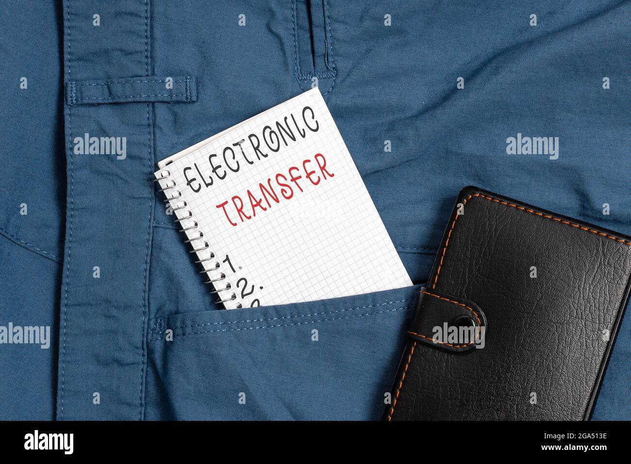 Hand writing sign Electronic Transfer. Concept meaning transaction that ...