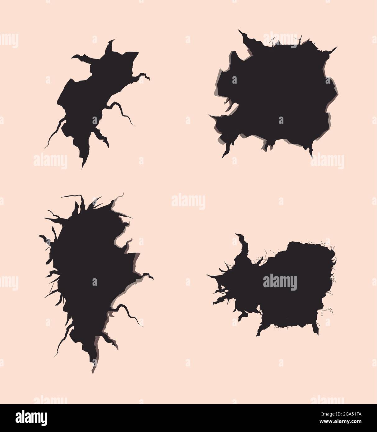 Cracked wall icon set on pink background Stock Vector Image & Art - Alamy