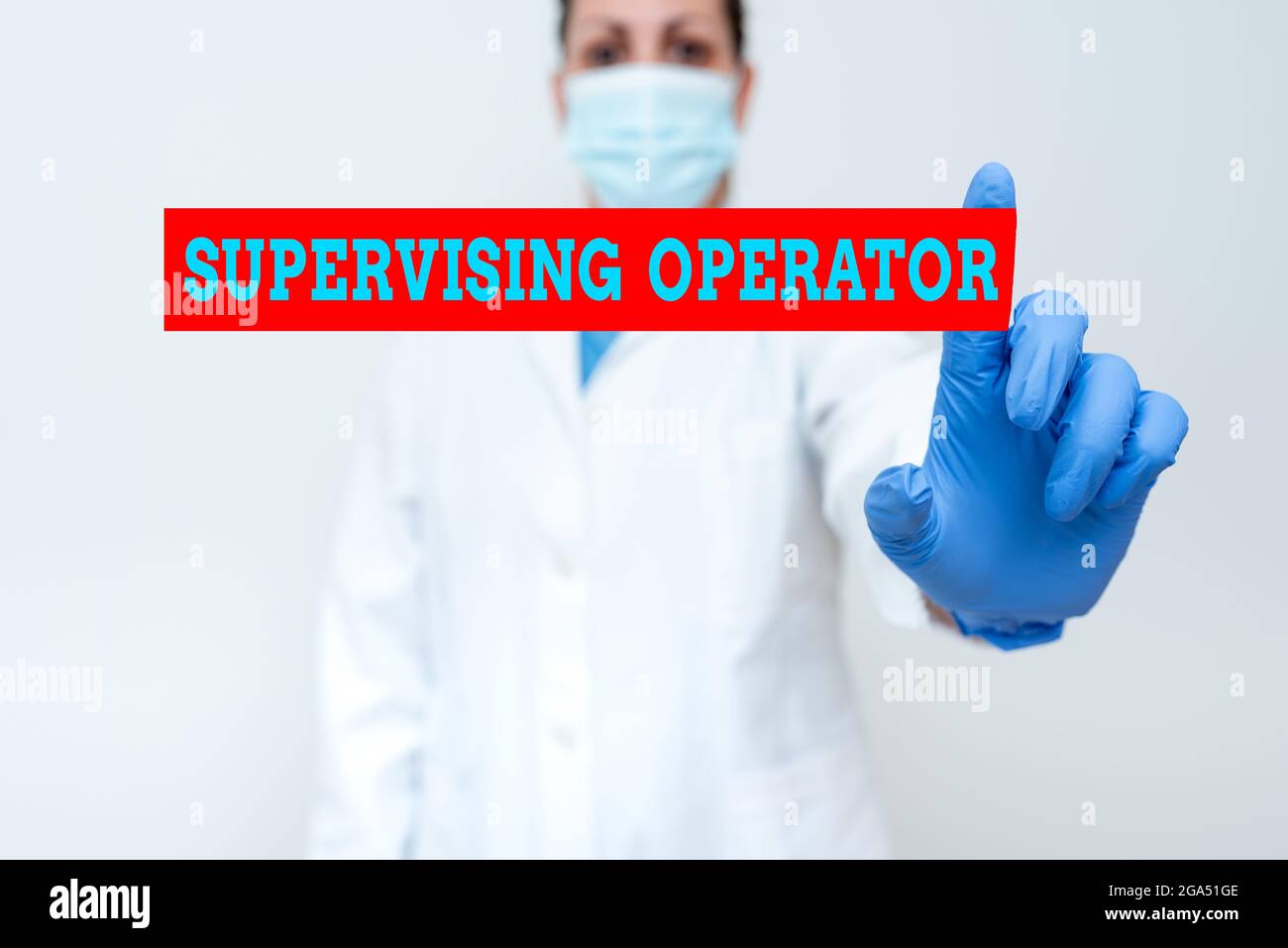 Conceptual display Supervising Operator. Word Written on monitoring and ...