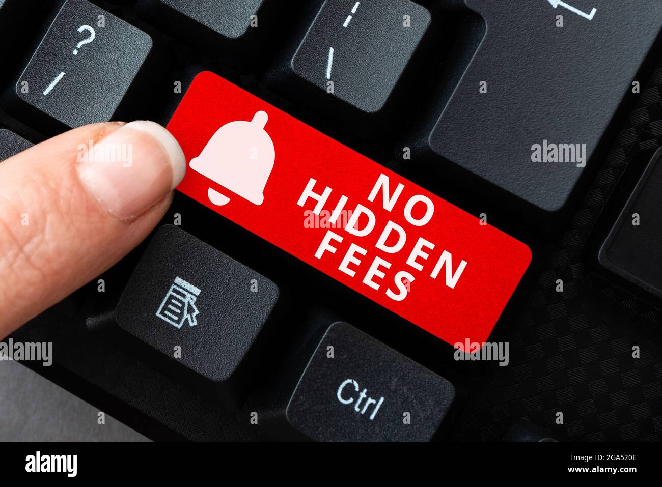 Text showing inspiration No Hidden Fees. Word Written on without or ...