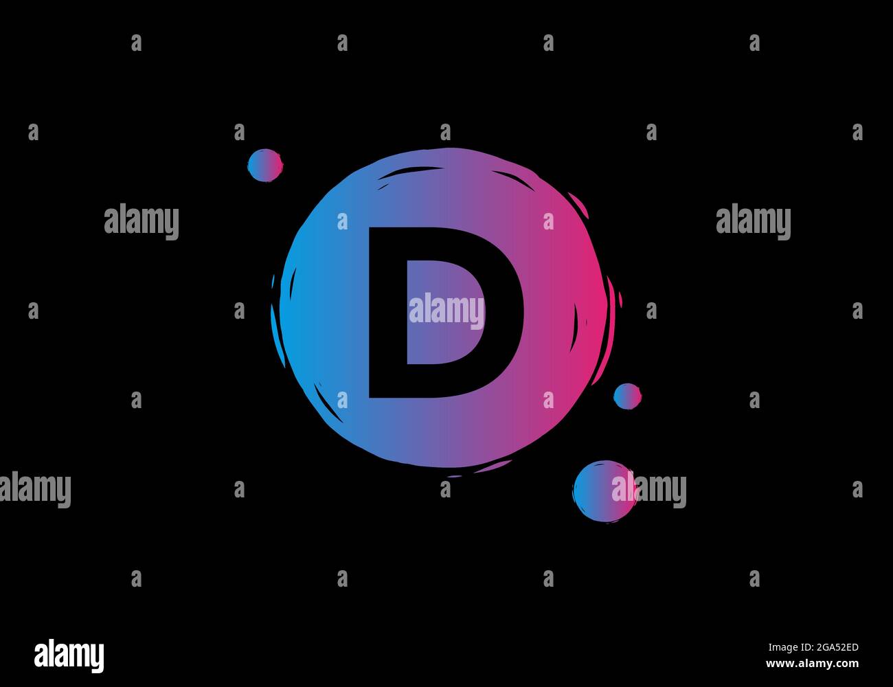 Purple blue gradient color of D initial letter design Stock Vector ...