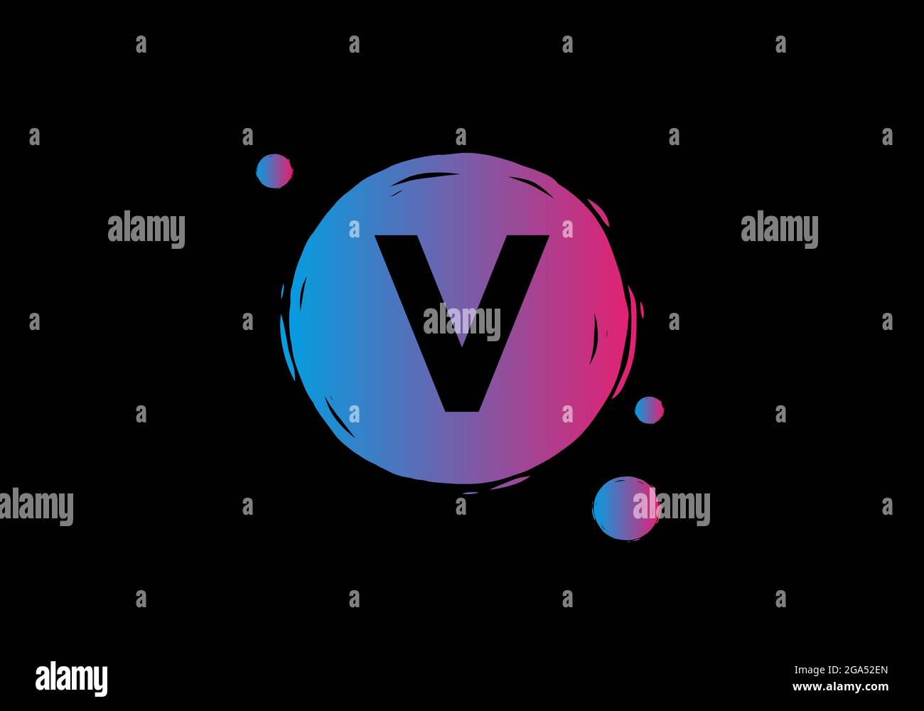 Purple blue gradient color of V initial letter design Stock Vector ...