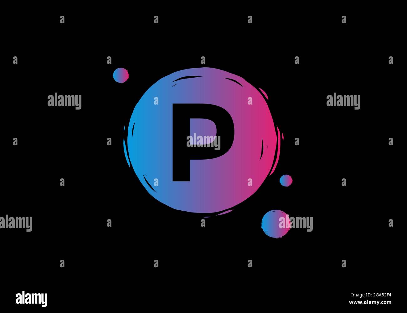 Purple blue gradient color of P initial letter design Stock Vector ...