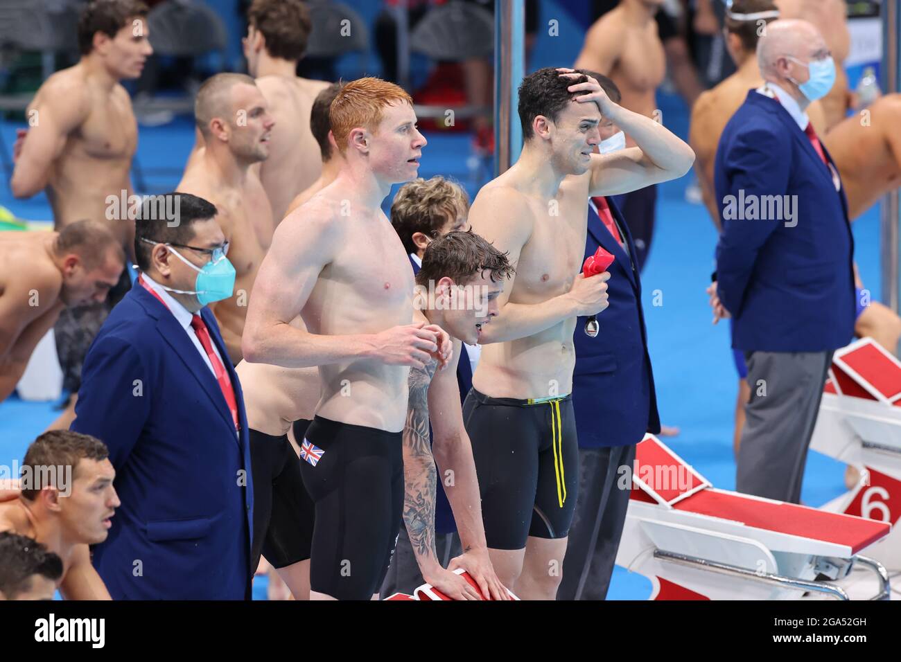 Tokyo, Japan. 28th July, 2021. GBR 200m Freestyle Relay Team (GBR ...