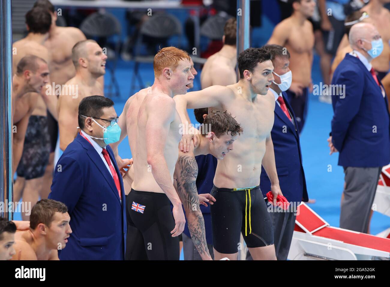 Tokyo, Japan. 28th July, 2021. GBR 200m Freestyle Relay Team (GBR ...