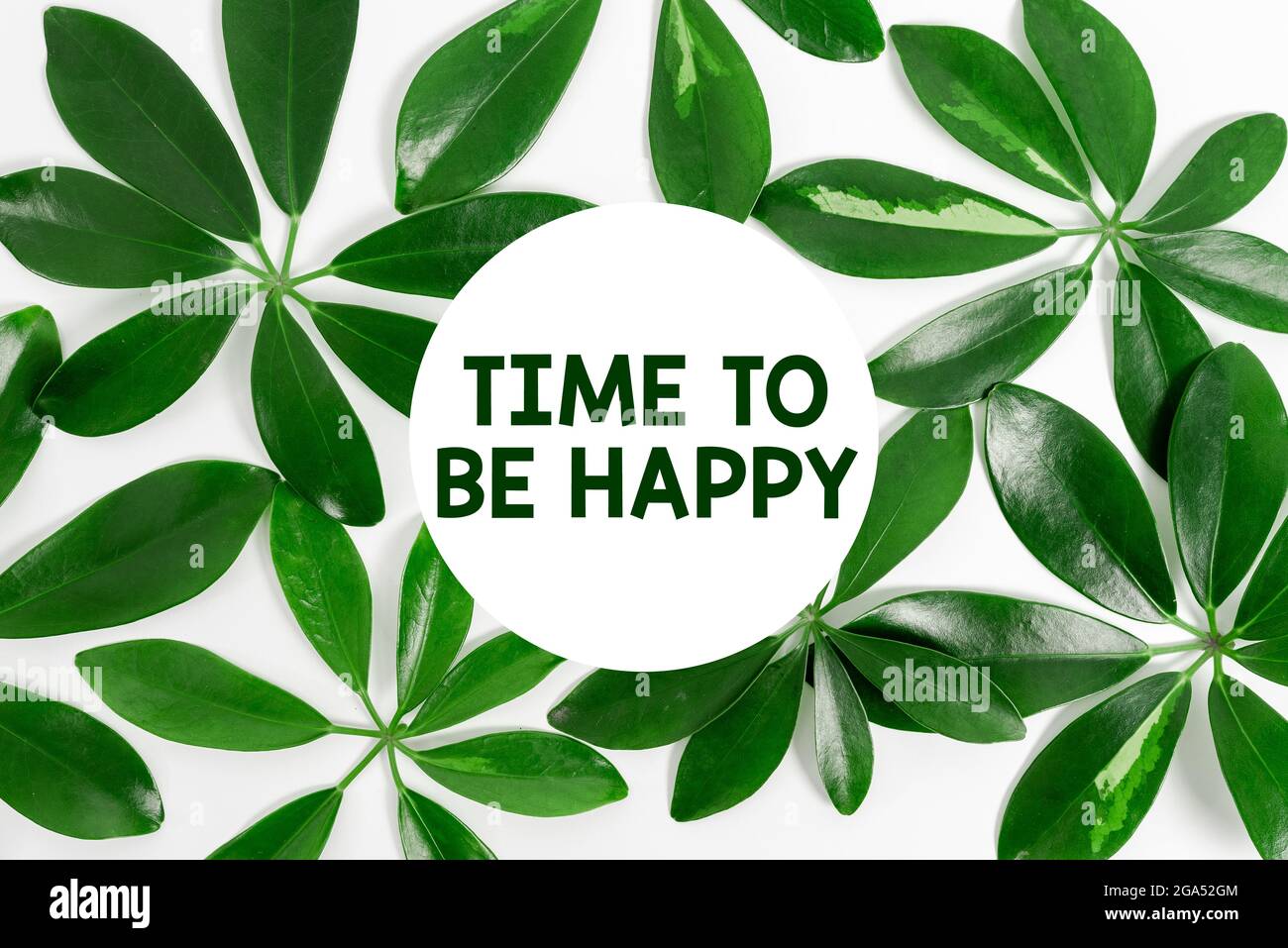 Hand writing sign Time To Be Happy. Business idea meaningful work ...