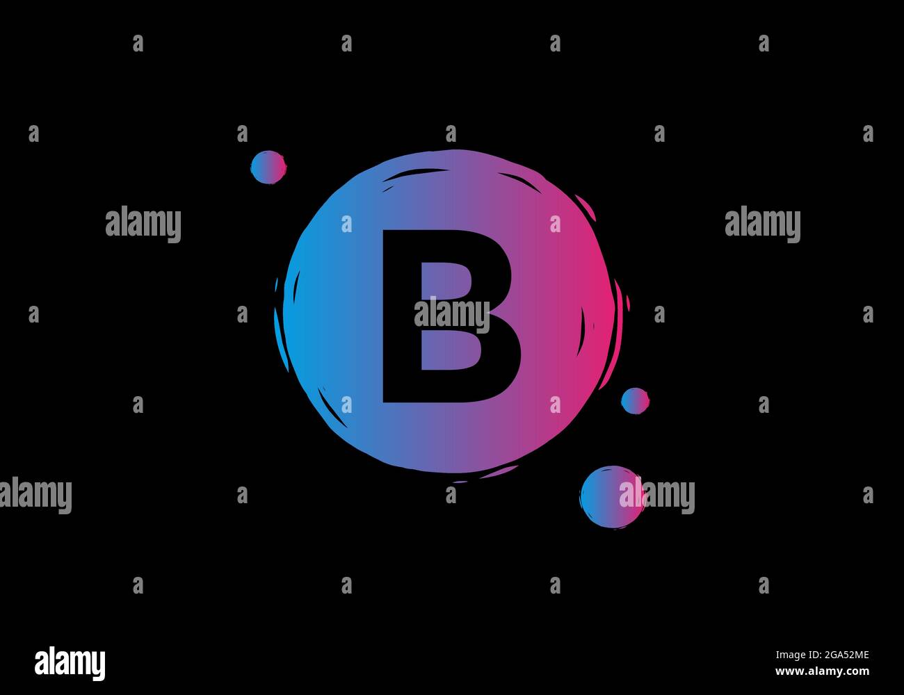 Purple blue gradient color of B initial letter design Stock Vector ...