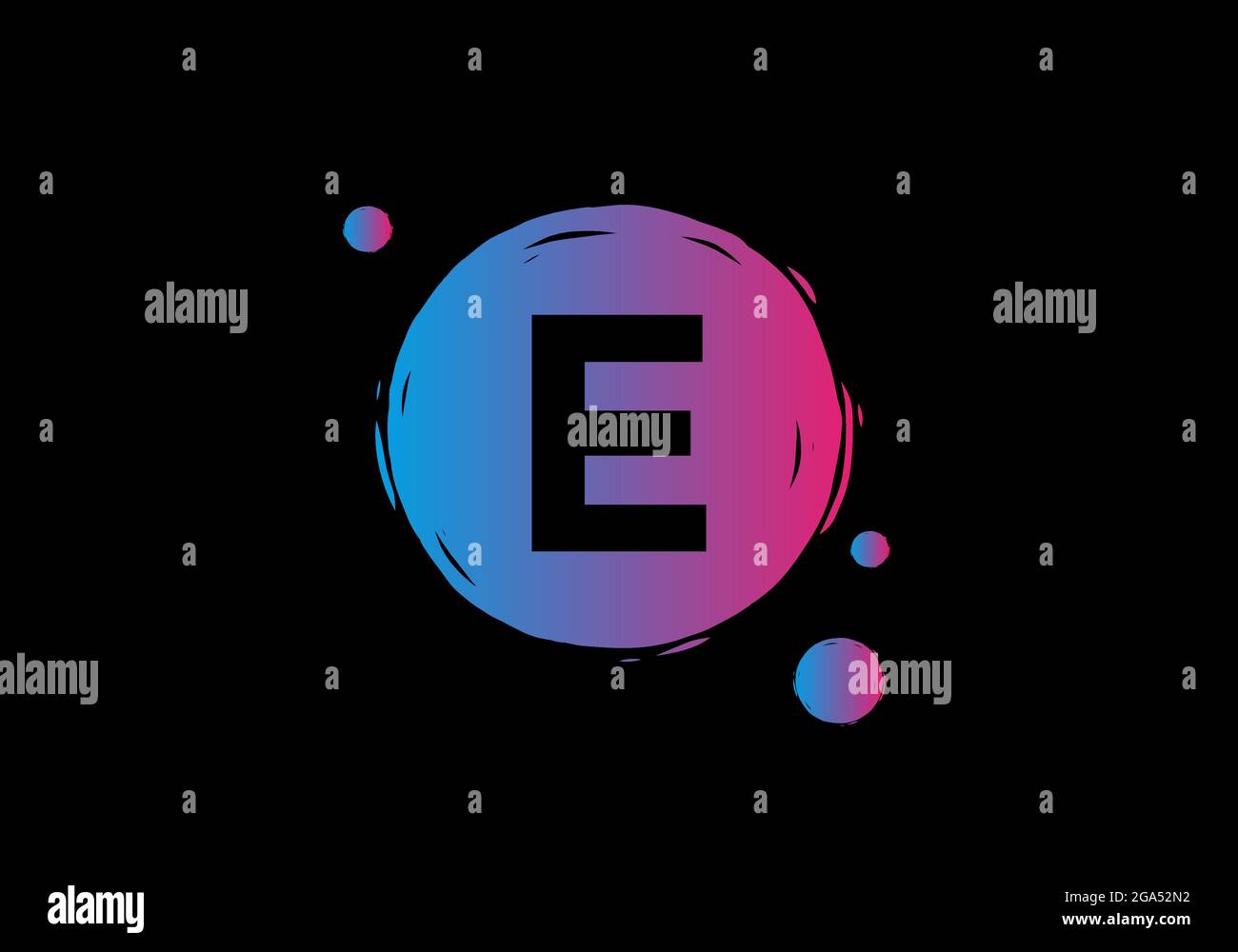 Purple blue gradient color of E initial letter design Stock Vector ...