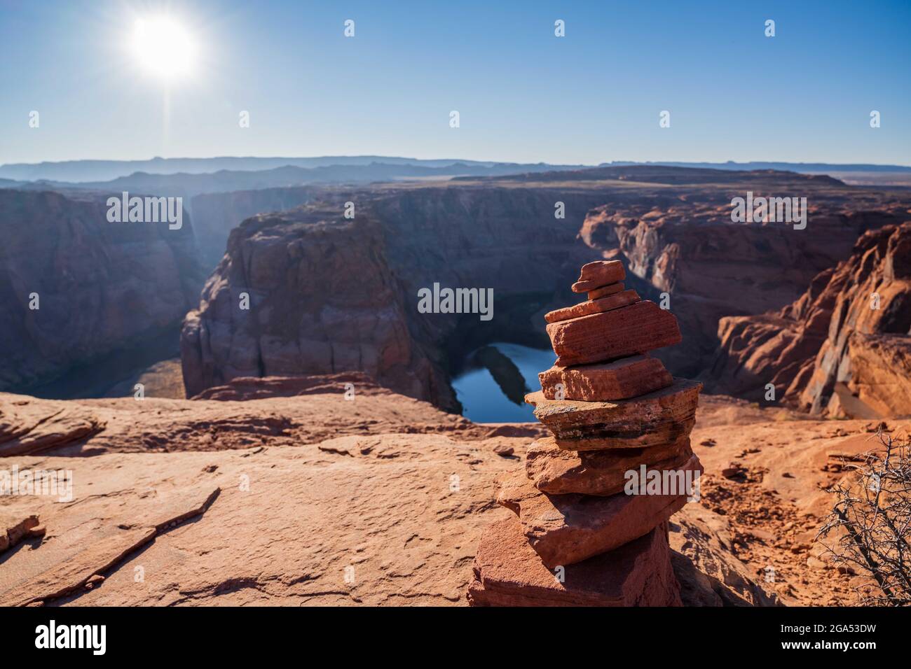 Stacking Stones in Horseshoe Bend at Page, Arizona Stock Photo - Alamy