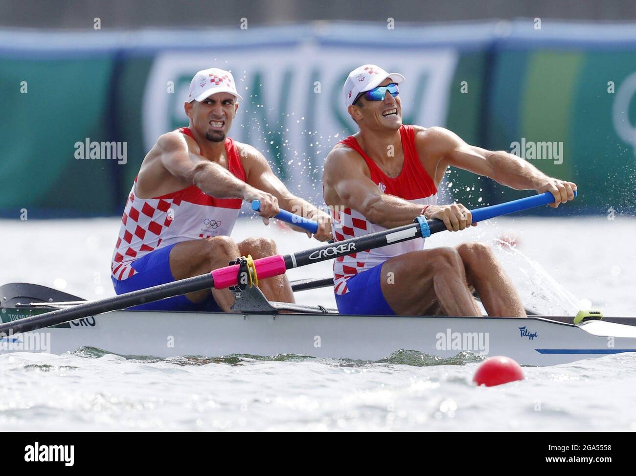 Martin Sinkovic (L) and Valent Sinkovic of Croatia compete in the men's ...
