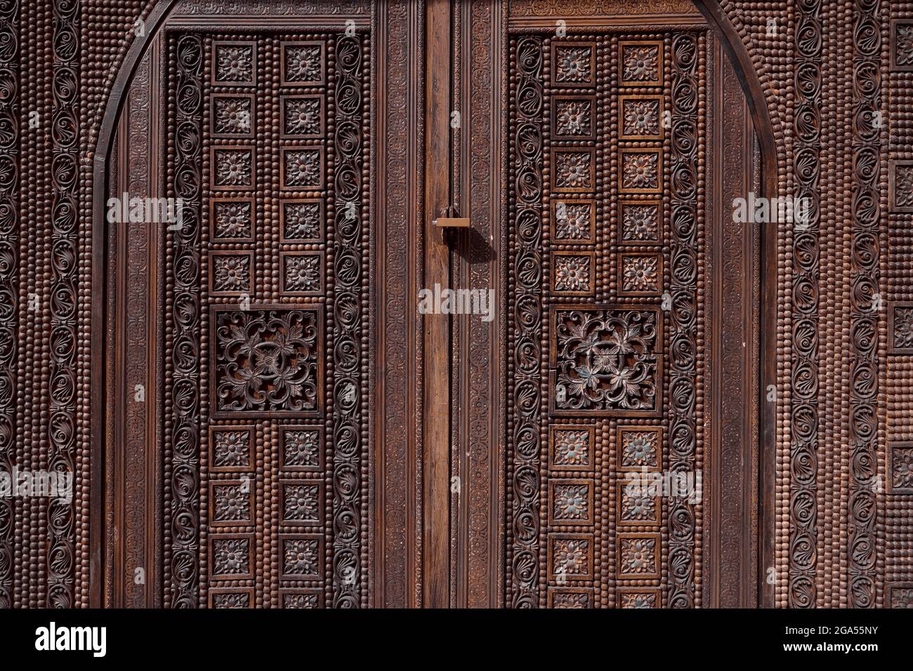 Beautiful wood carving, handmade door in muslim oriental style Stock ...