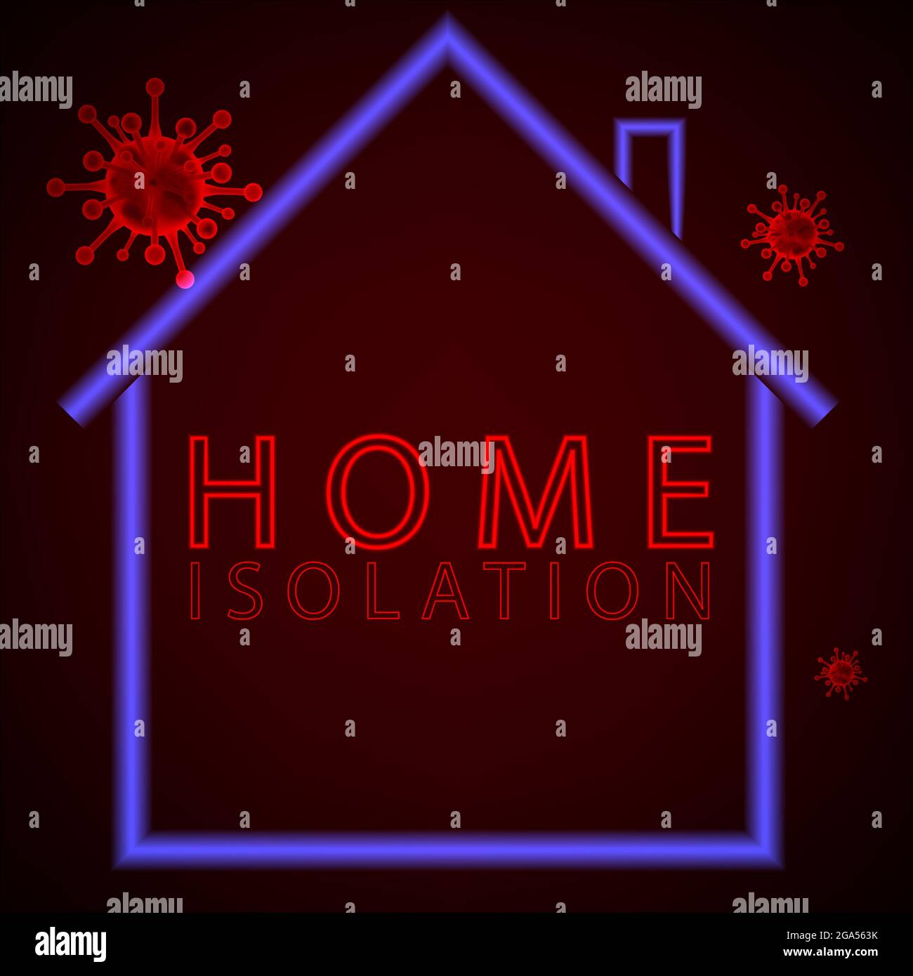 drawing graphics vector concept Home Isolation for protecting ...