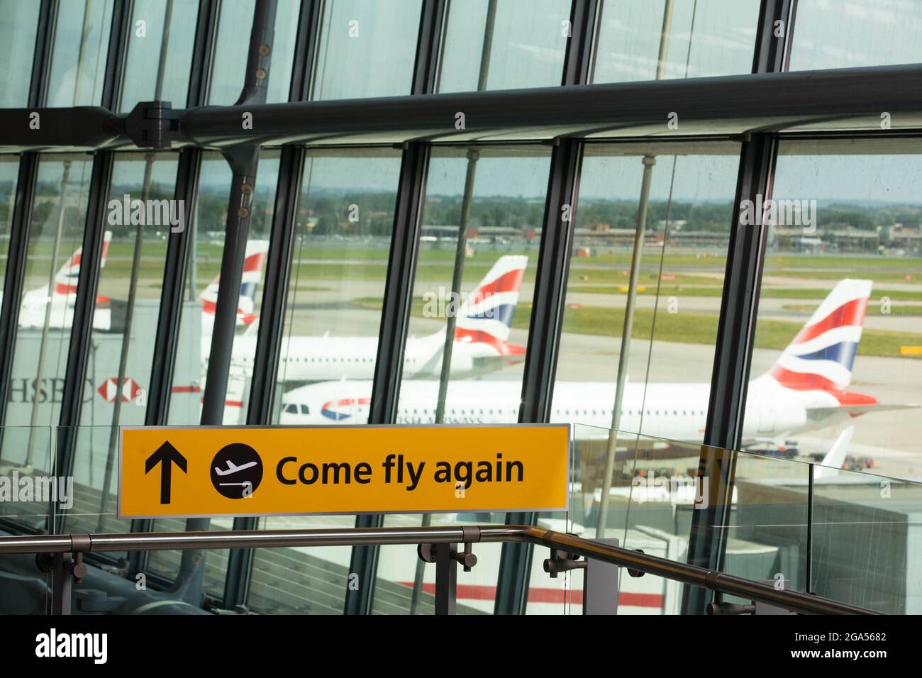 EDITORIAL USE ONLY New ???COME FLY AGAIN??? signage is unveiled at ...