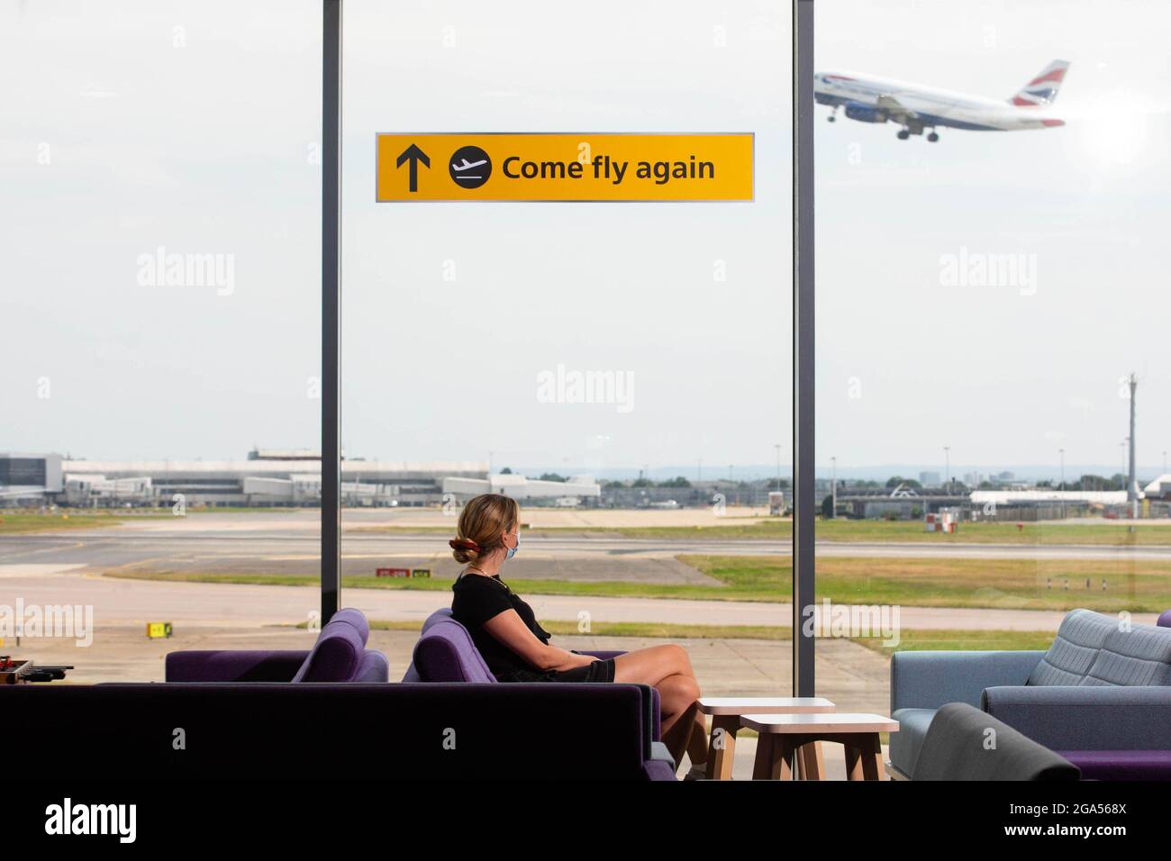 EDITORIAL USE ONLY New ???COME FLY AGAIN??? signage is unveiled at ...