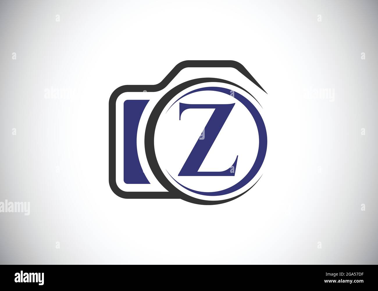 Initial Z monogram letter alphabet with a camera icon. Photography logo ...