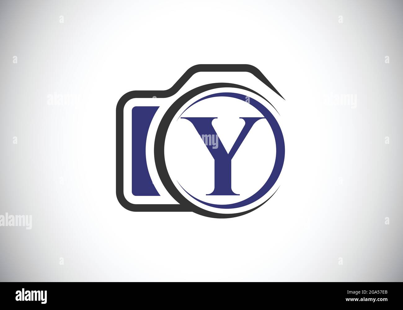 Initial Y monogram letter alphabet with a camera icon. Photography logo ...
