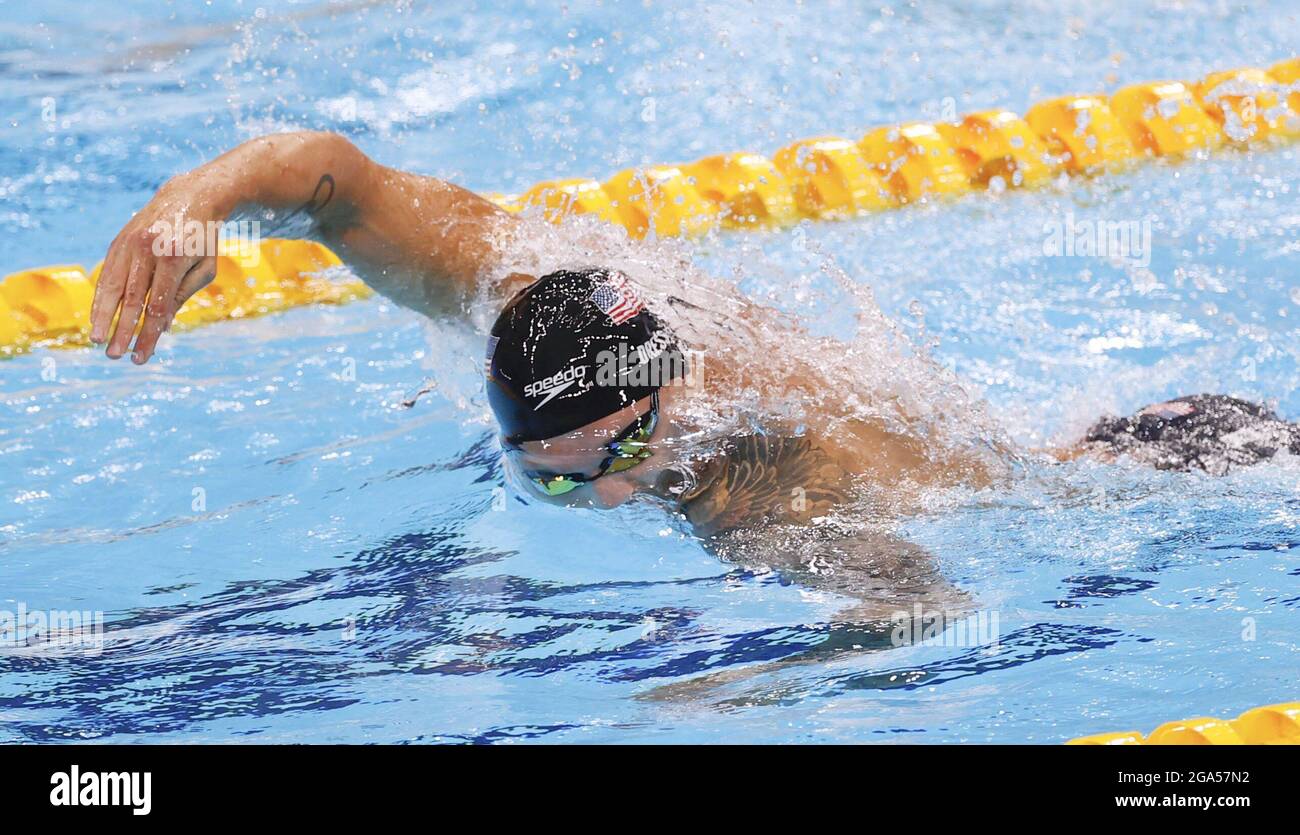 U.S. swimmer Caeleb Dressel competes in the Tokyo Olympic men's 100 ...