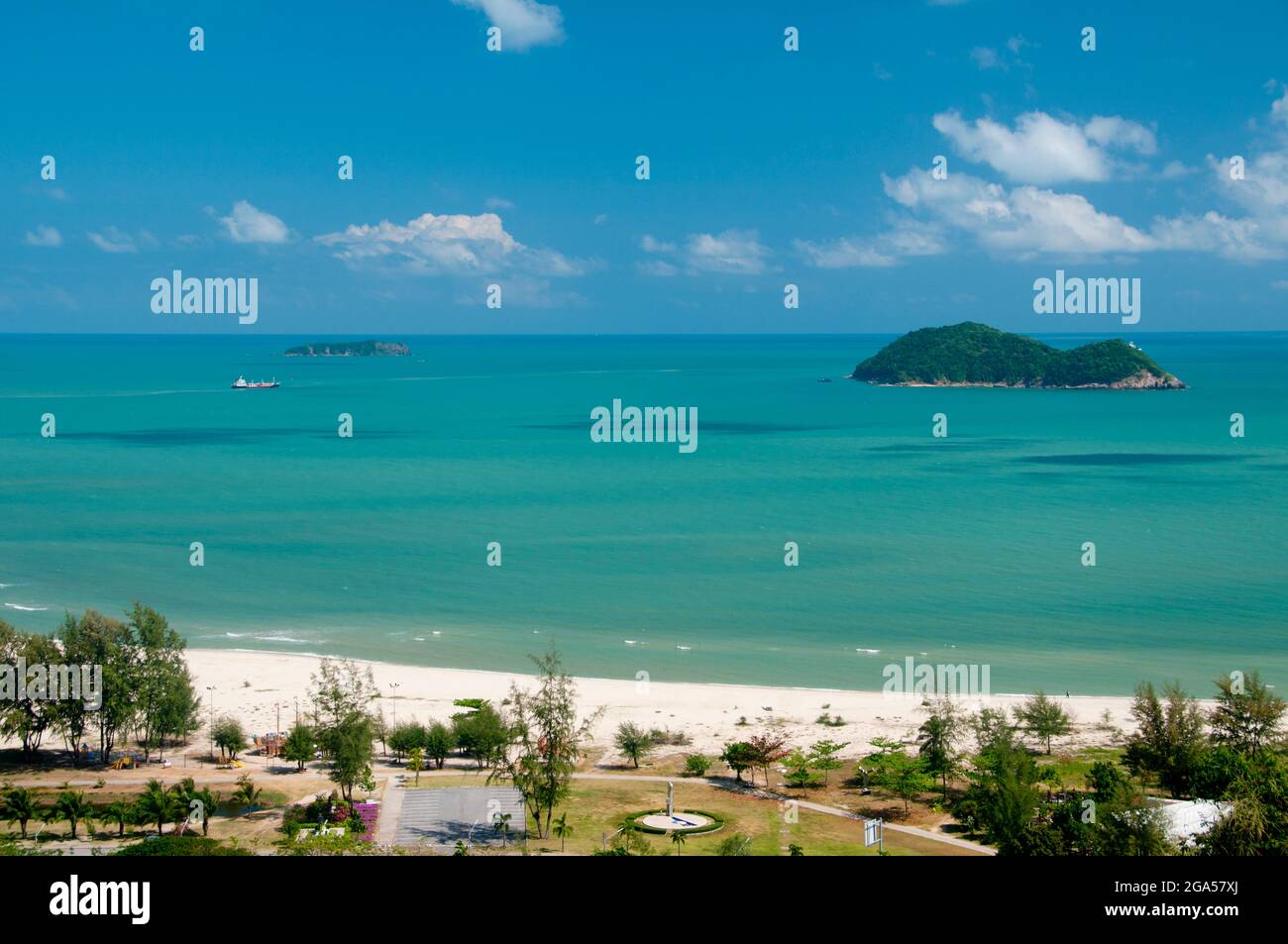 Thailand: Hat Samila (Samila Beach) seen from Khao Tang Kuan (hill at ...