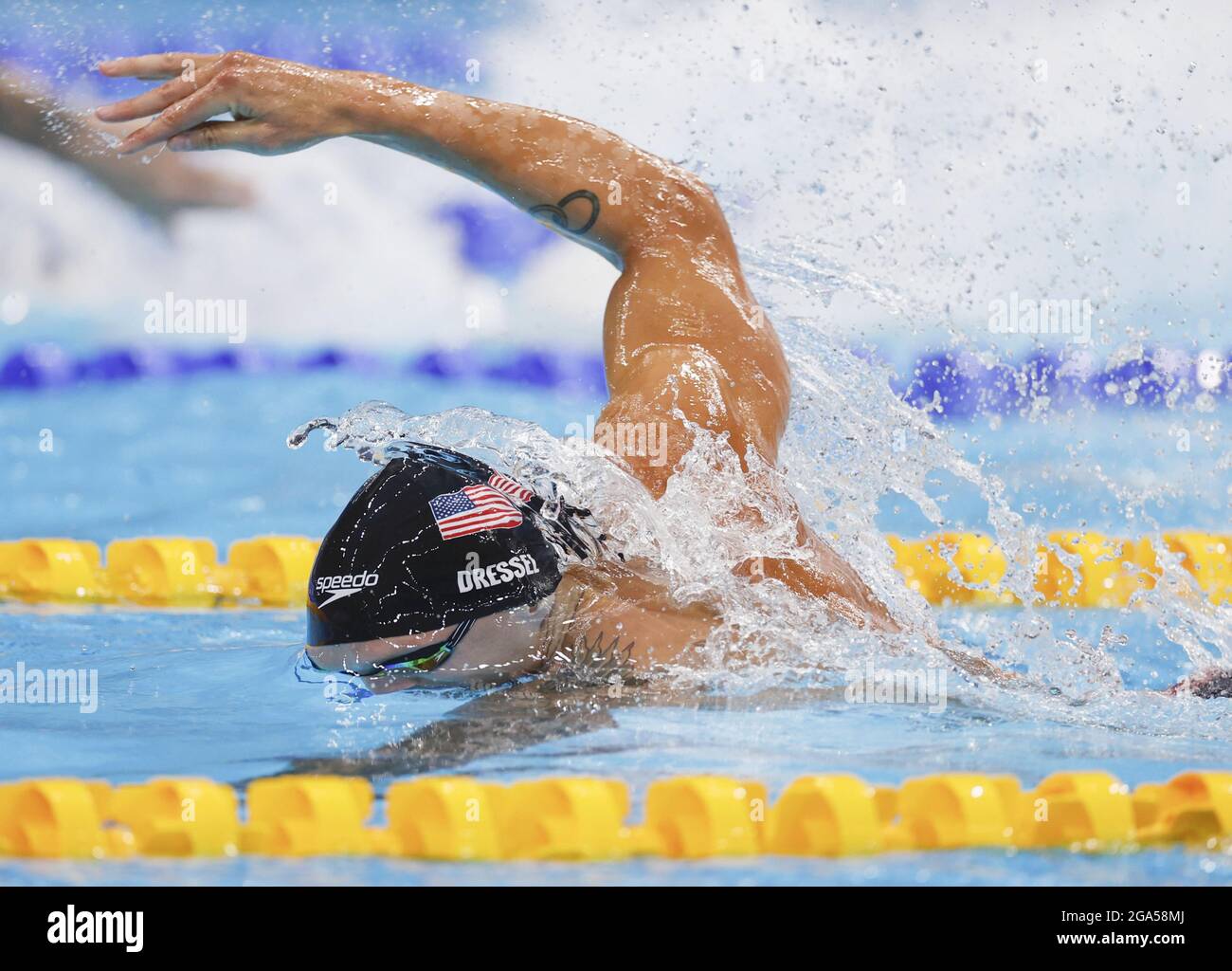 U.S. swimmer Caeleb Dressel competes in the Tokyo Olympic men's 100 ...