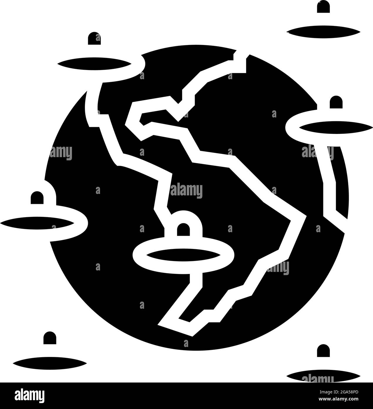 alien invasion of planet glyph icon vector illustration Stock Vector ...