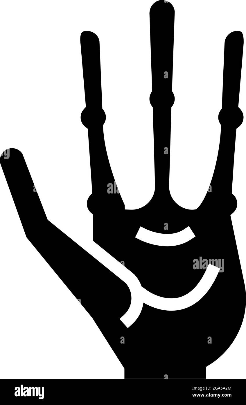 alien hand with four fingers glyph icon vector illustration Stock ...