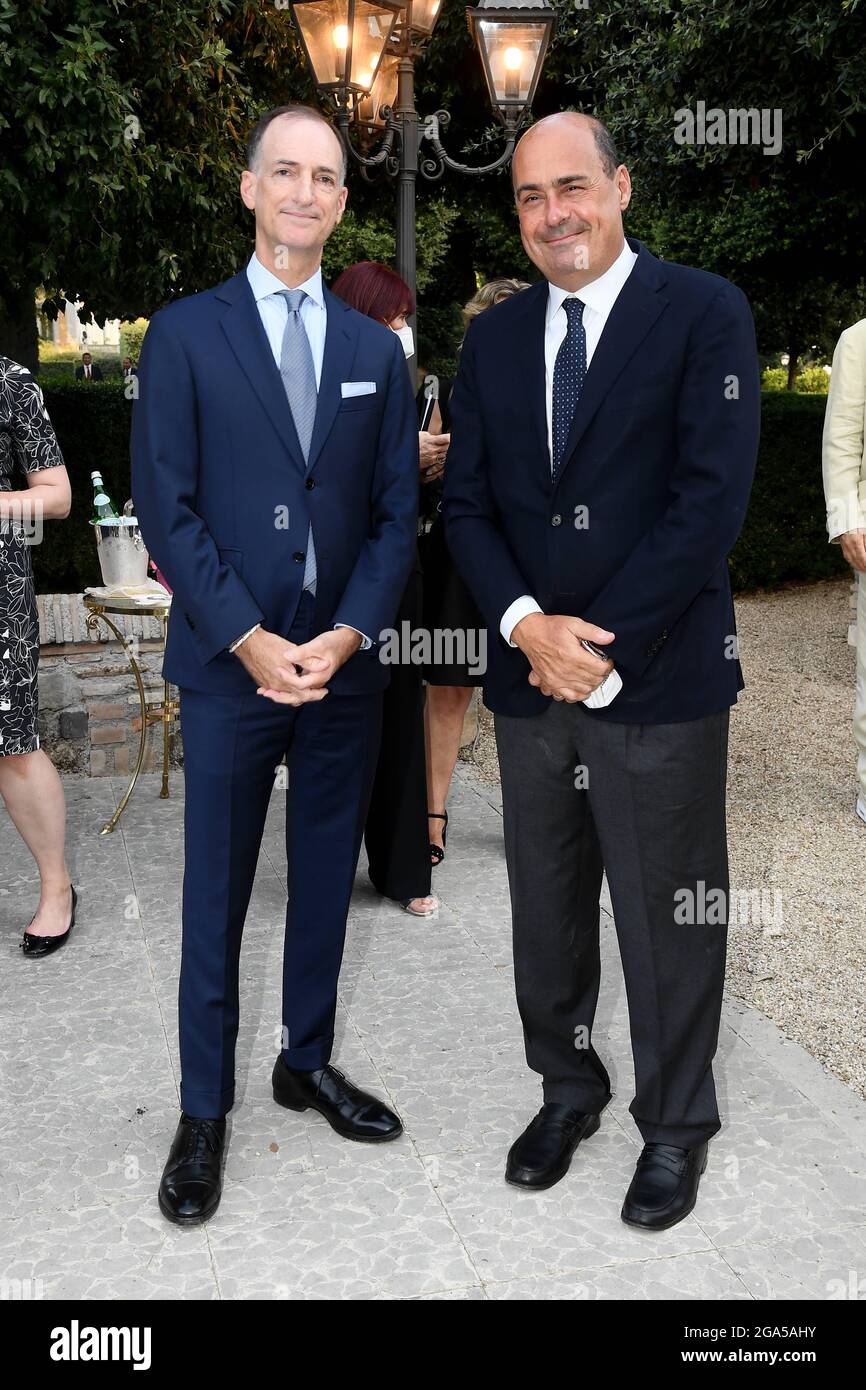 Rome, Italy. 28th July, 2021. Rome: Palazzo Taverna. Aperitif in honor ...