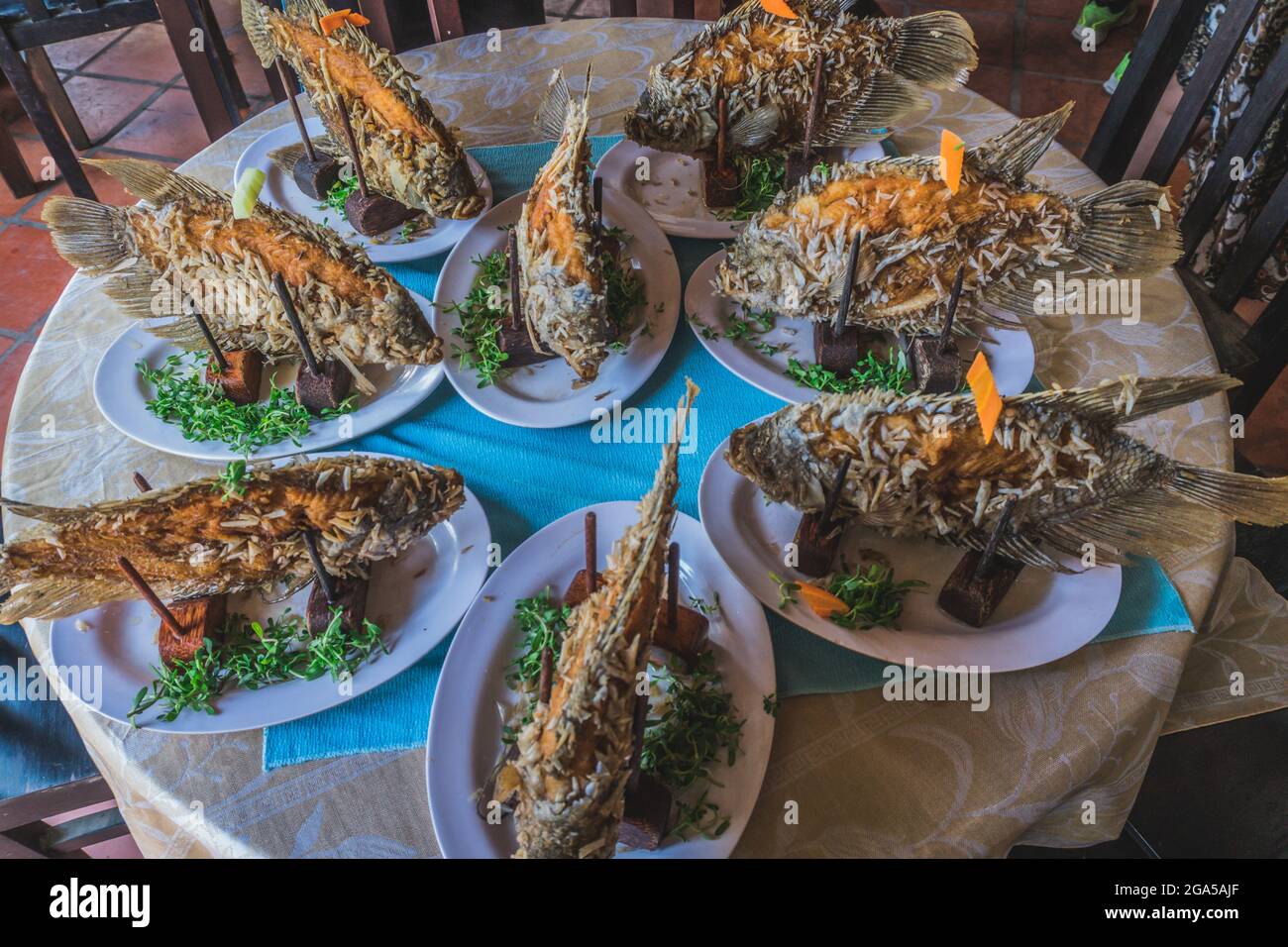 Fried fish. Traditional Vietnamese food from Asia Stock Photo - Alamy