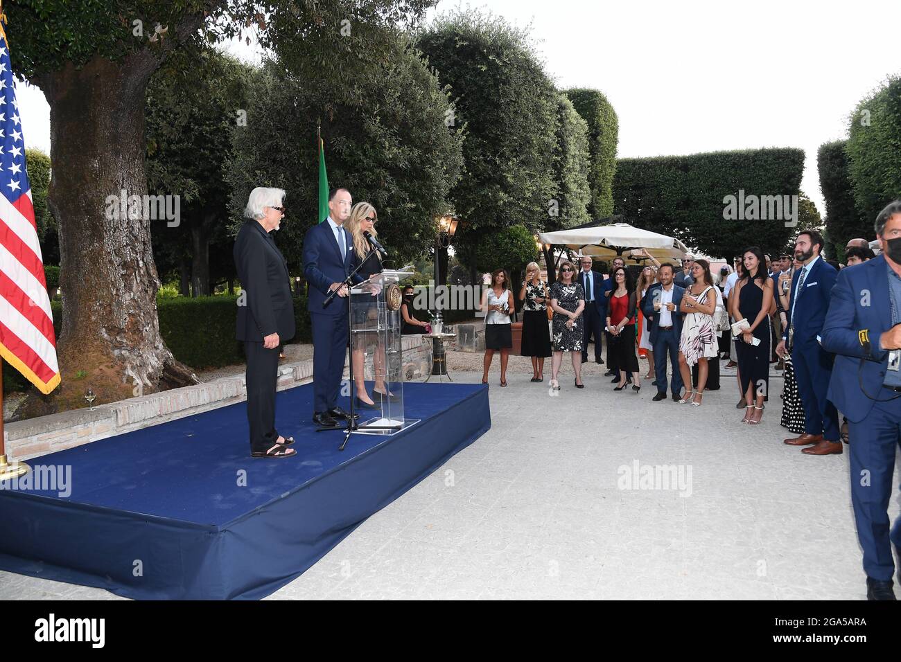 Rome, Italy. 28th July, 2021. Rome: Palazzo Taverna. Aperitif in honor ...