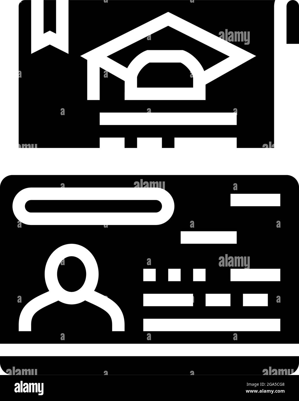 educational visa glyph icon vector illustration Stock Vector Image ...