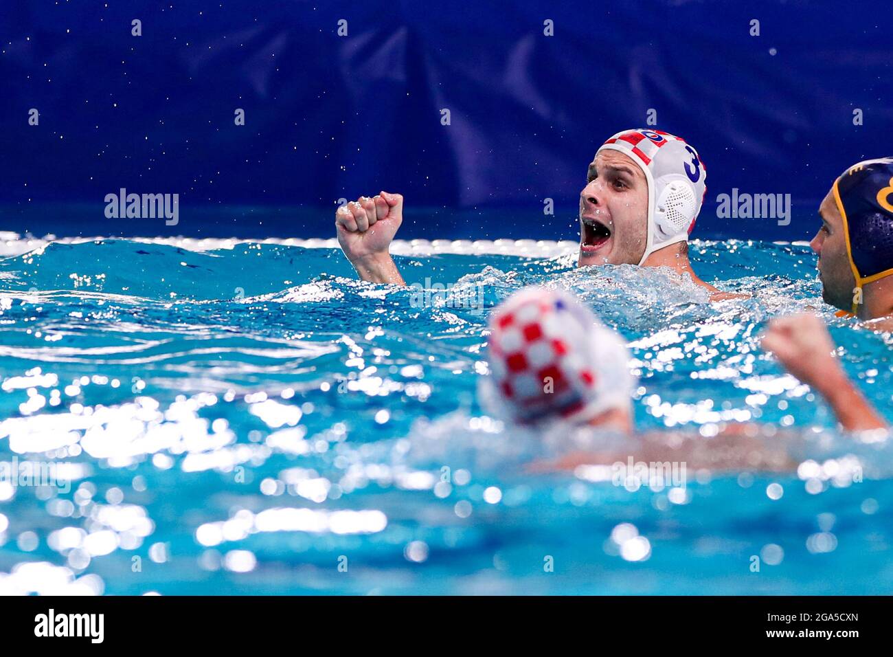 TOKYO, JAPAN - JULY 29: Loren Fatovic of Croatia celebrating during the ...