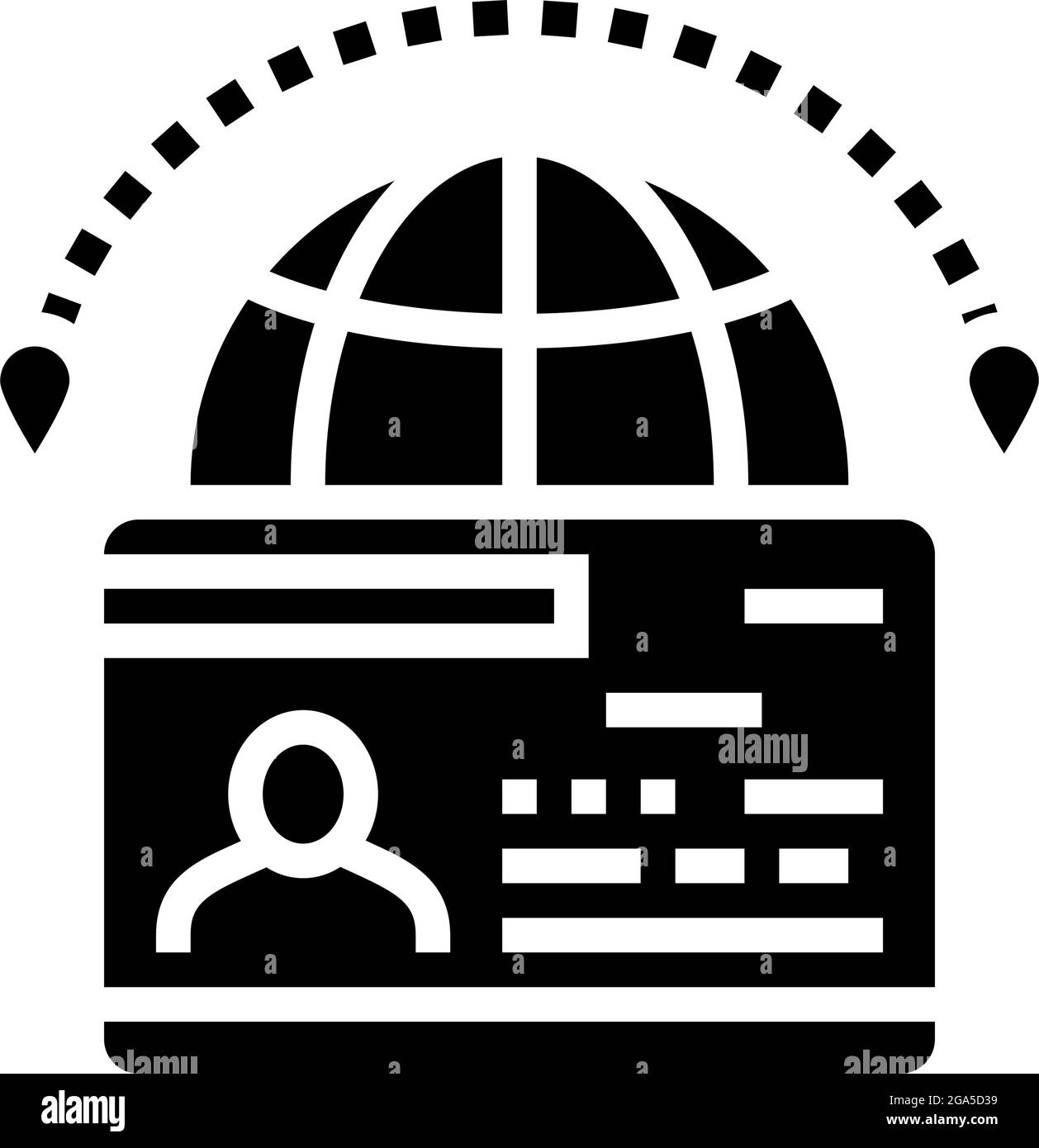 immigration visa glyph icon vector illustration Stock Vector Image ...