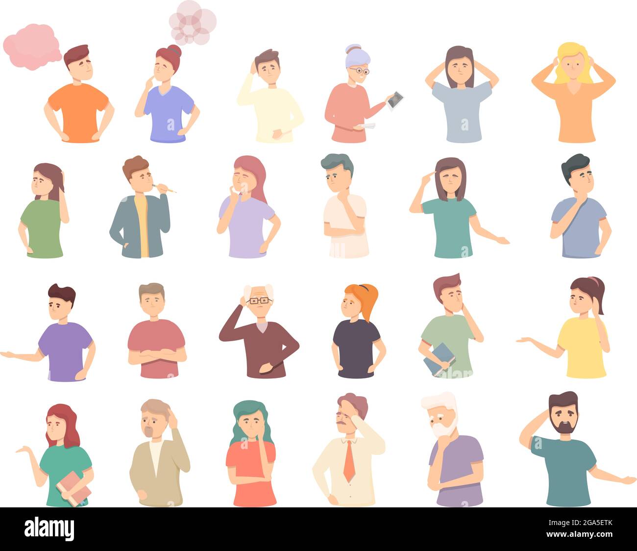 Memory icons set cartoon vector. Brain alzheimer. Disorder care Stock ...