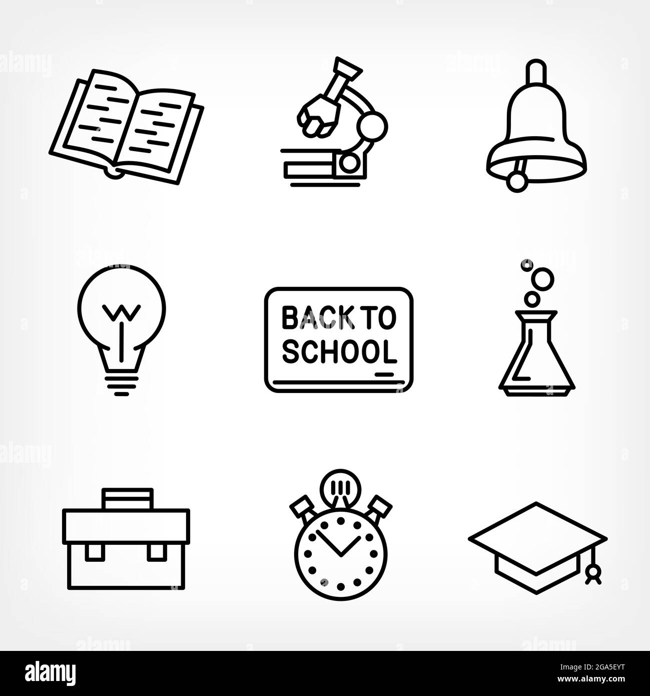 outline education school icons set Stock Vector Image & Art - Alamy