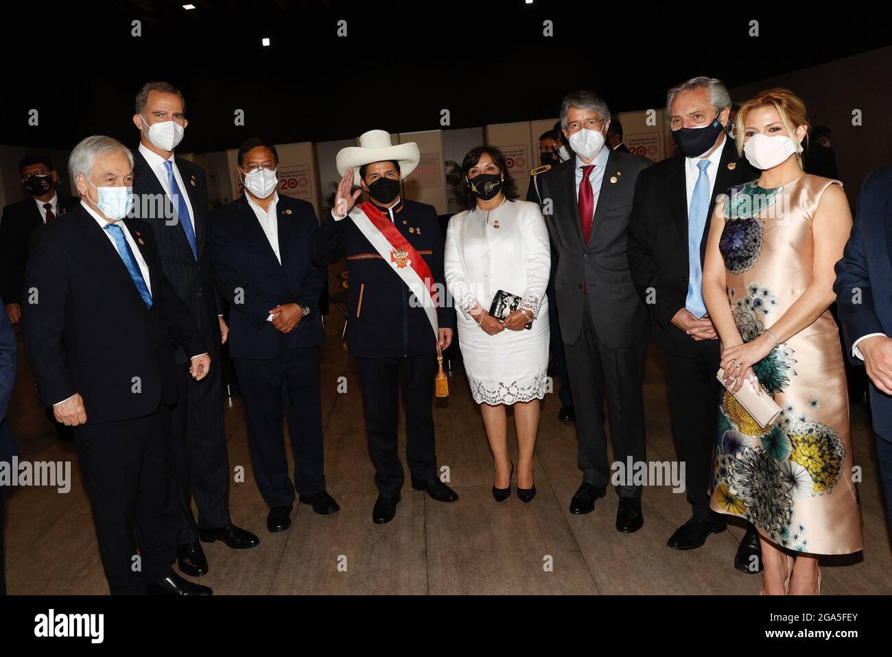 28-07-2021 Peru King Felipe with Peruvian President-elect Pedro ...