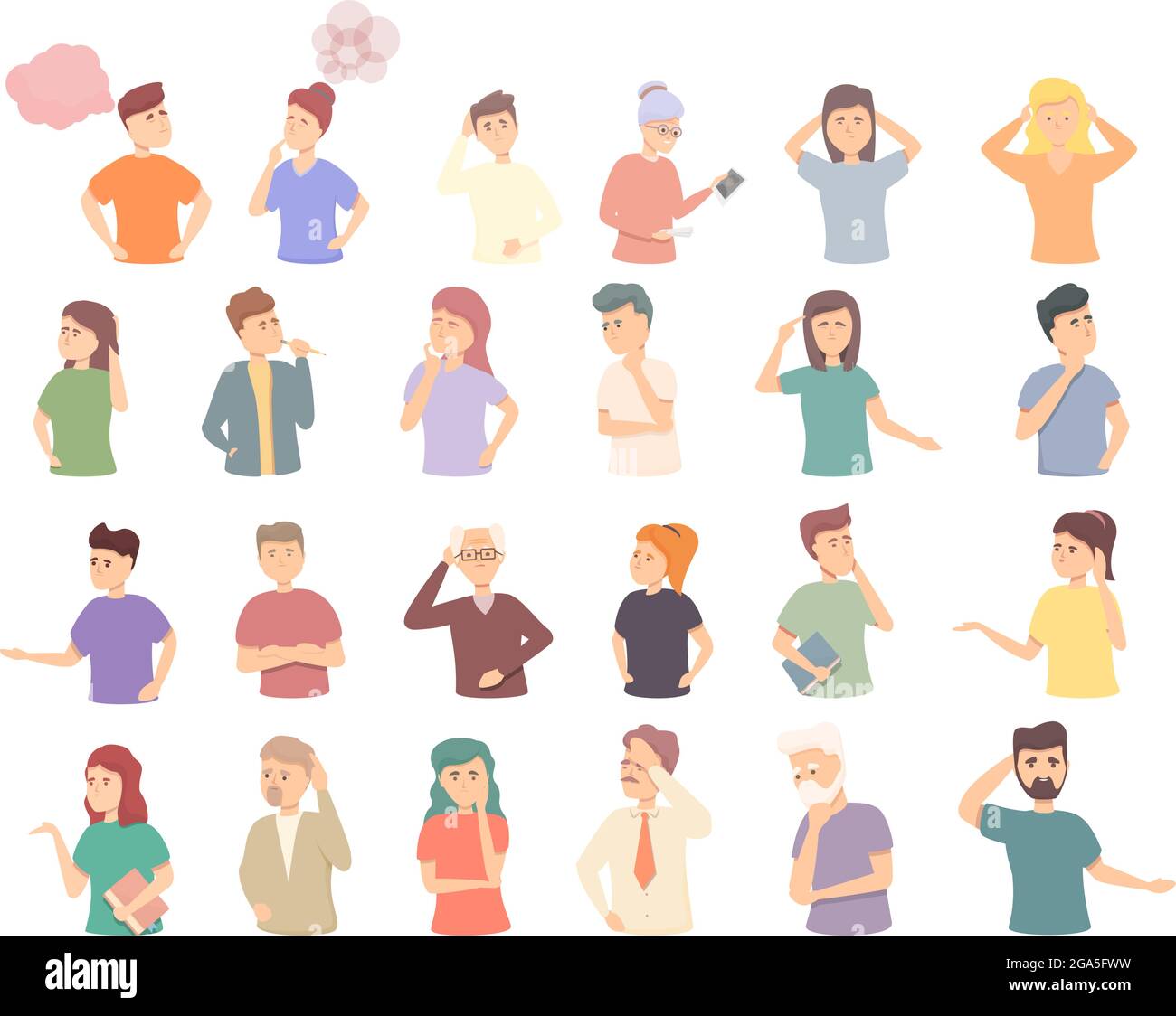 Memory icons set cartoon vector. Brain alzheimer. Disorder care Stock ...