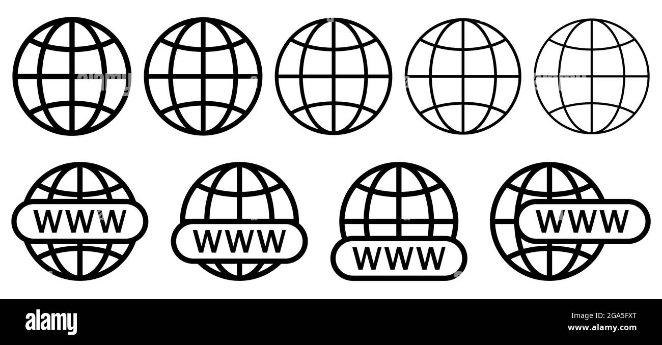 Set of website icons. Www search bar icon. Design for web and mobile ...