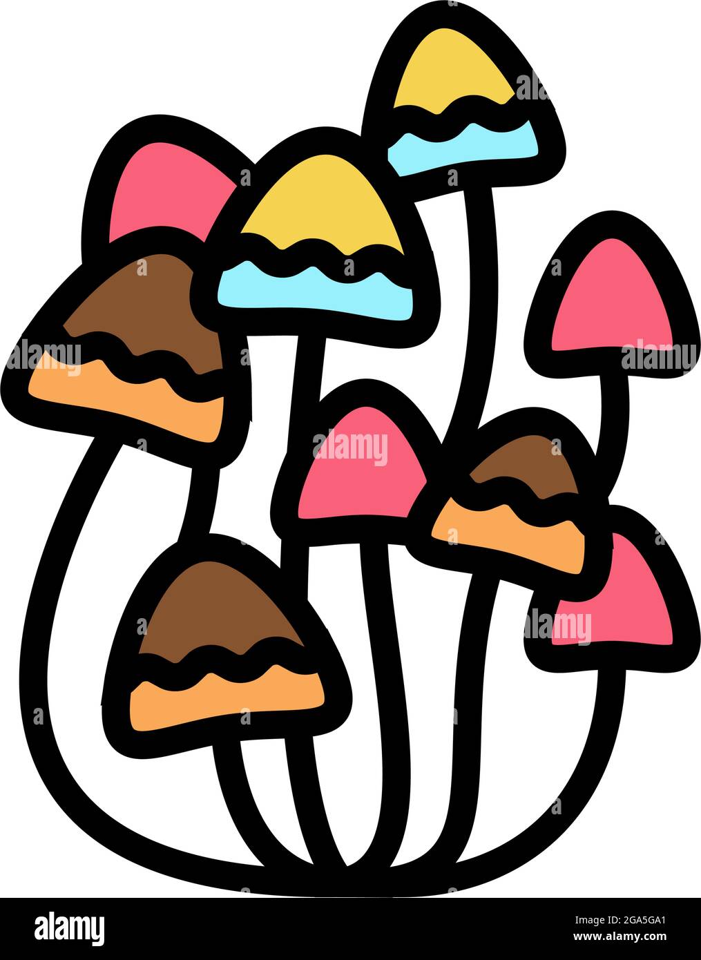 mushrooms boho color icon vector illustration Stock Vector Image & Art ...