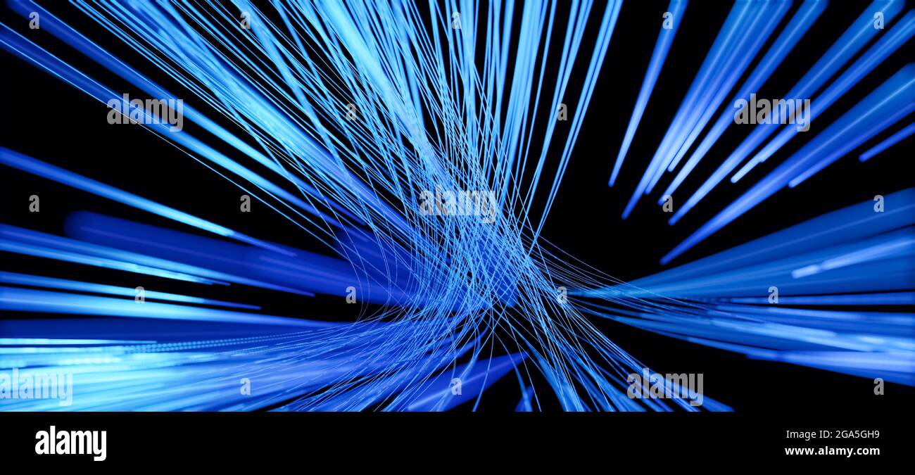 Abstract curvy futuristic technology background with light streaks ...