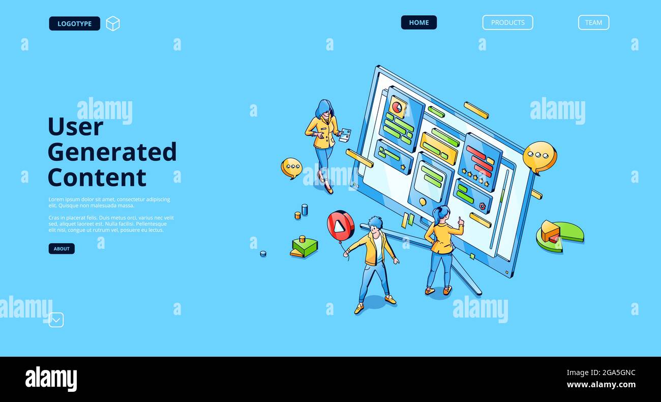 User generated content isometric landing page Stock Vector Image & Art ...