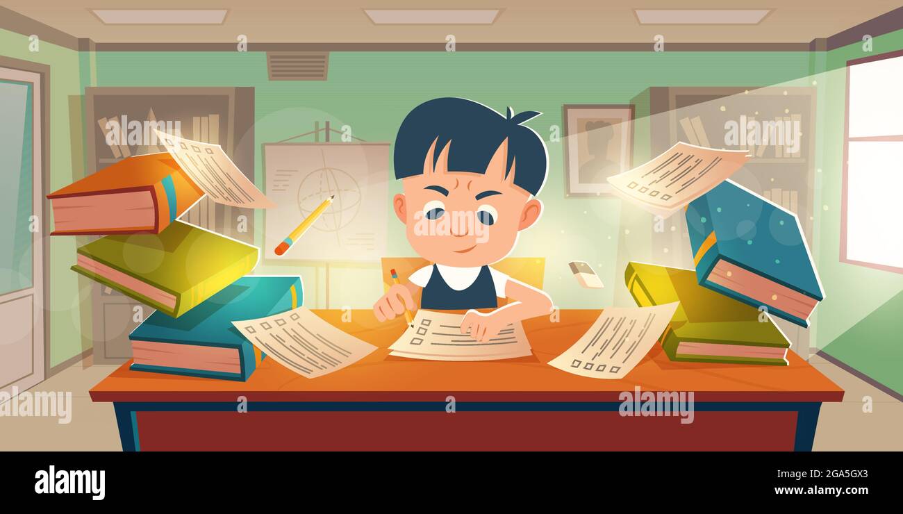 School student passing exam in classroom Stock Vector Image & Art - Alamy