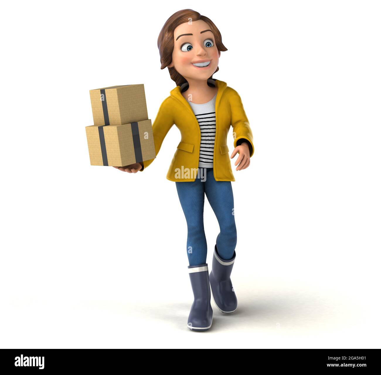 Fun 3D illustration of a cartoon teenage girl Stock Photo - Alamy