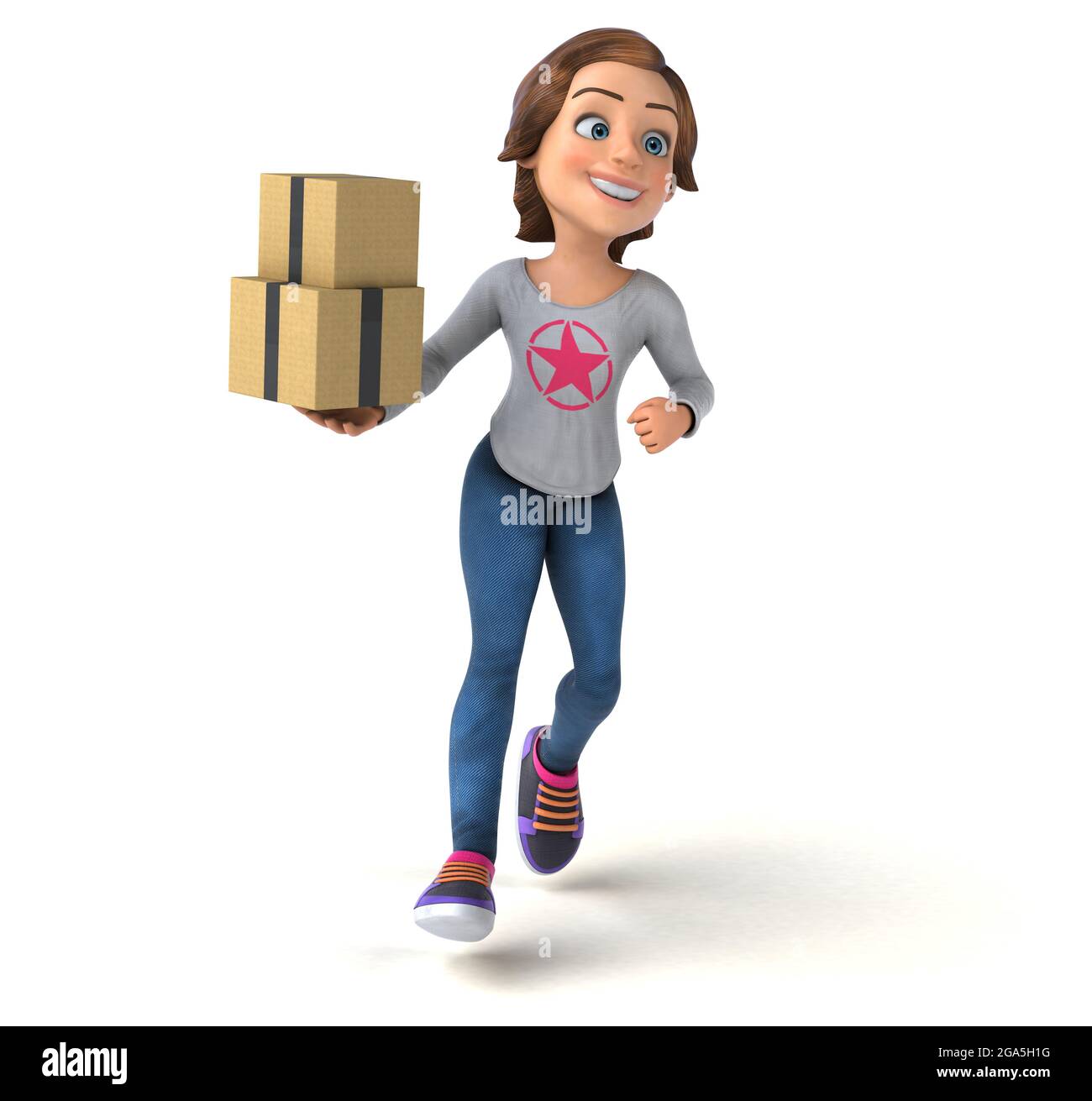 Fun 3D illustration of a cartoon teenage girl Stock Photo - Alamy